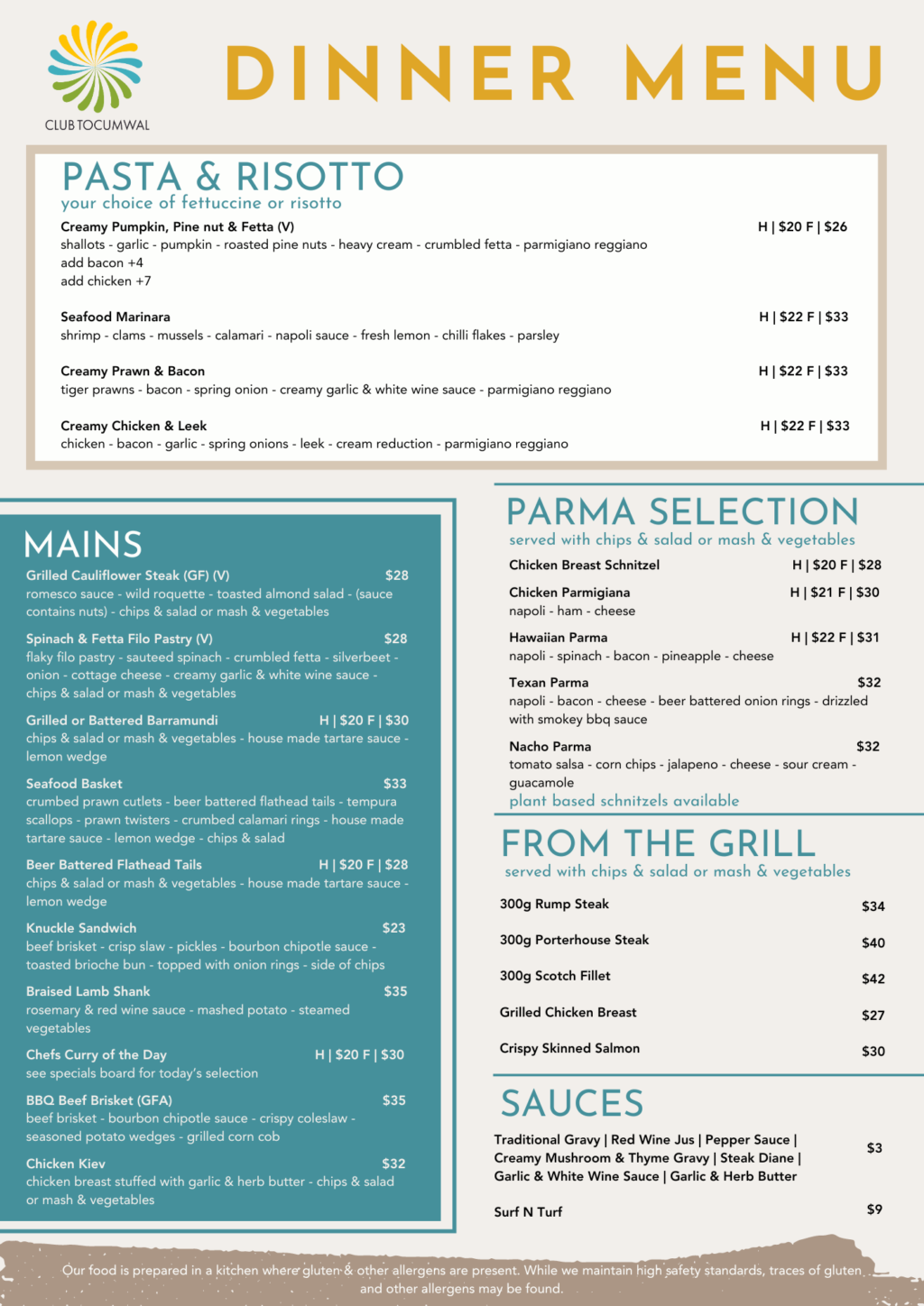 Dining at Tocumwal – Club Tocumwal